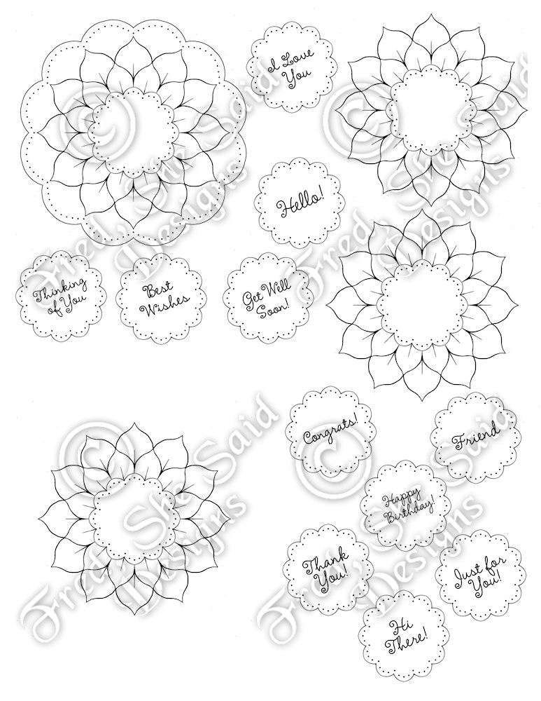 Fred, She Said Designs .... The Store: Sentimental Flower Doodledallion Set