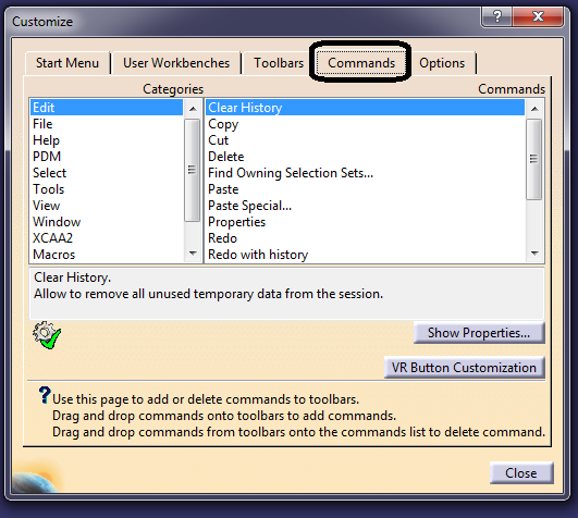 Design Tech Academy: CATIA Setting:- How to add Shortcut key on Commands (Shortcut for Hide/Show ...