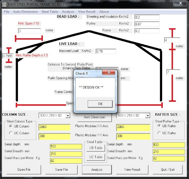 Me , Myself and Nurul: EASY STEEL PORTAL FRAME TO BS5950
