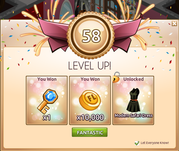 Fashland Help Notes: Level Up Rewards