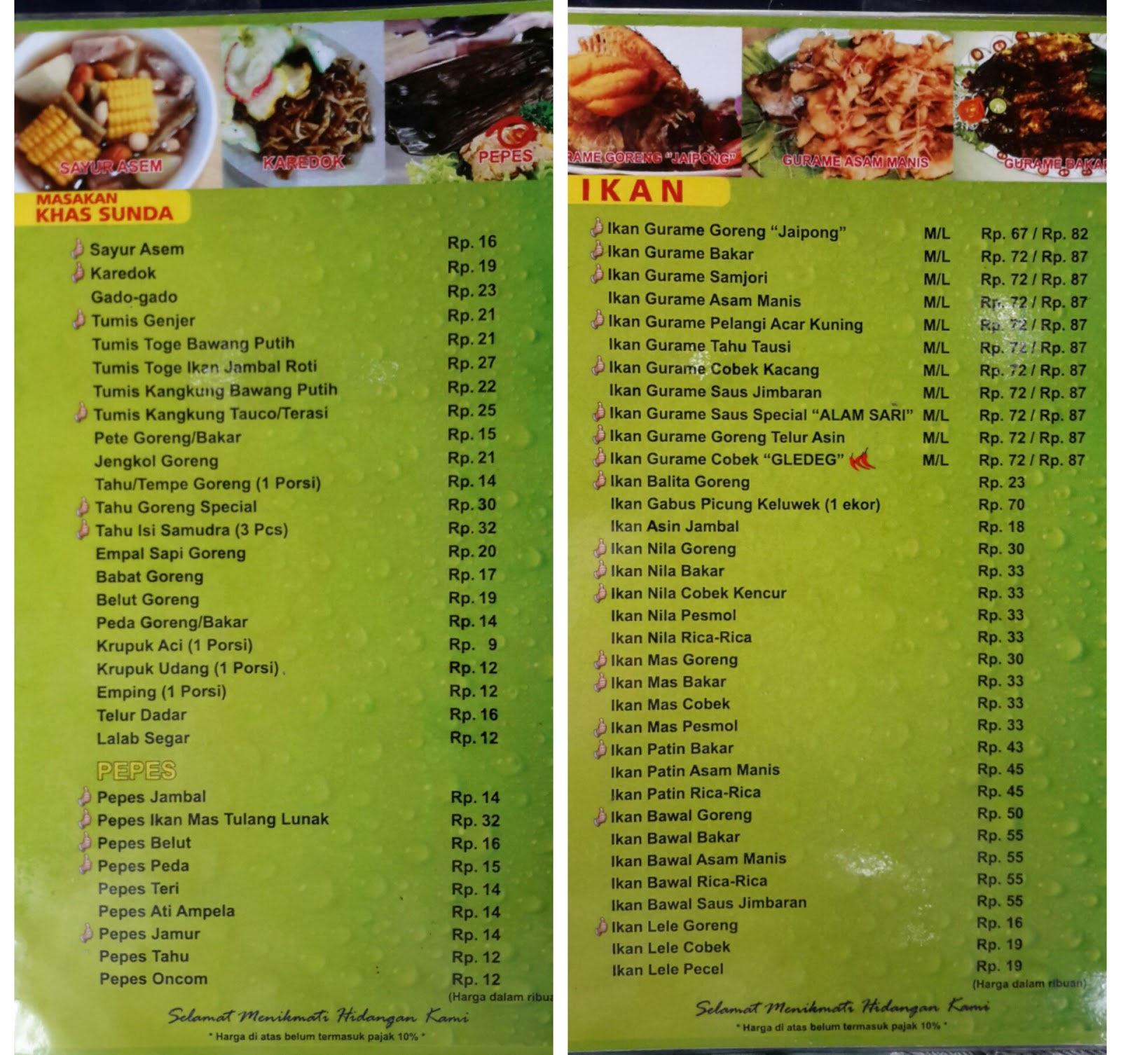 Kuliner Cikarang - Restoran dan Lesehan Alam Sari, Delta Mas