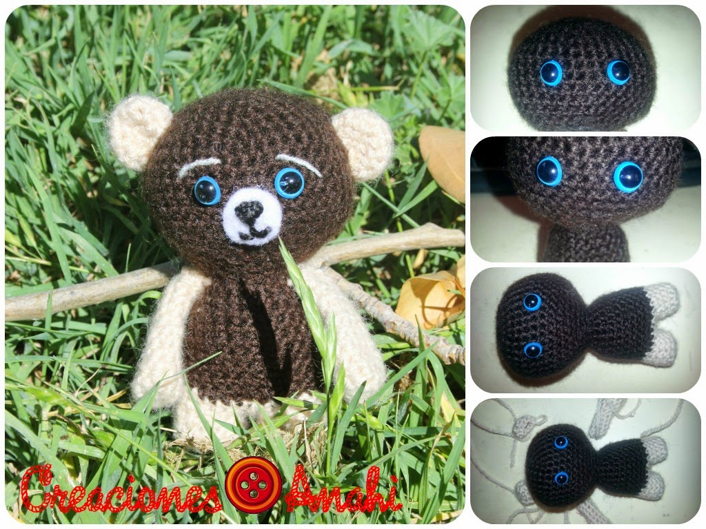 Agujas, lanas y otras cosas: Favio .... un osito muy timido.....