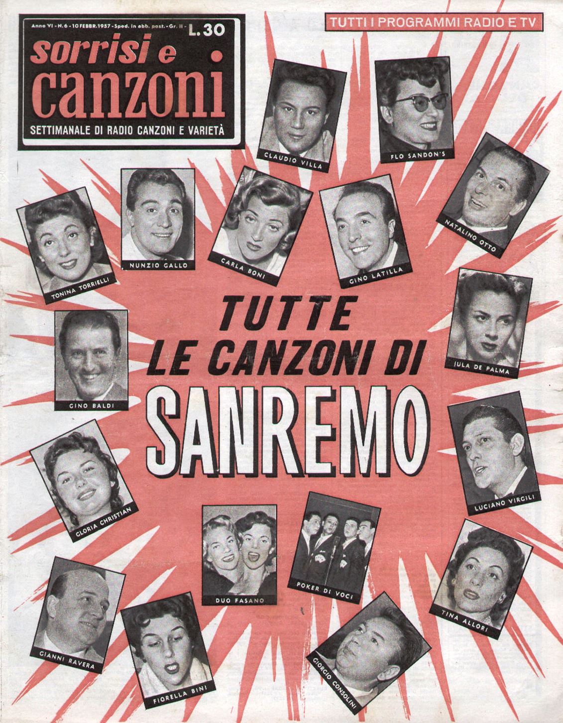 Sanremo festival: Sanremo 1957