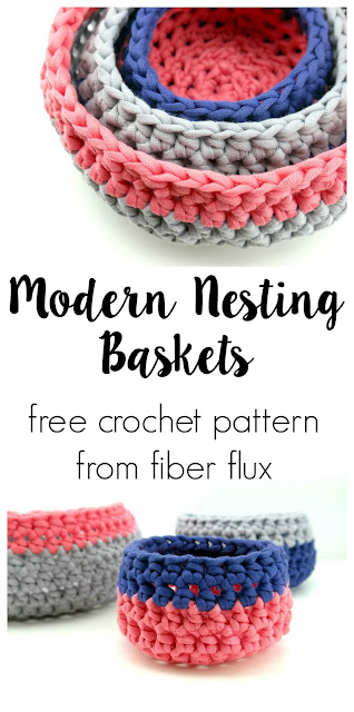 Fiber Flux: Modern Nesting Baskets, Free Crochet Pattern + Full Video Tutorial