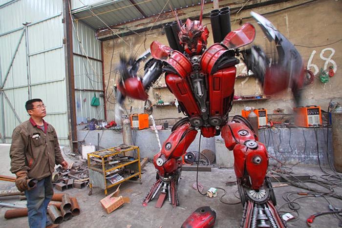Chinese Man Builds Giant Transformers Replicas | awesome tattoo designs
