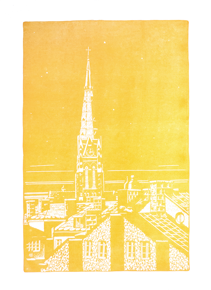 this is just to say - Tian Gan's Art Blog: Linocut, S:t Johannes Kyrka ...