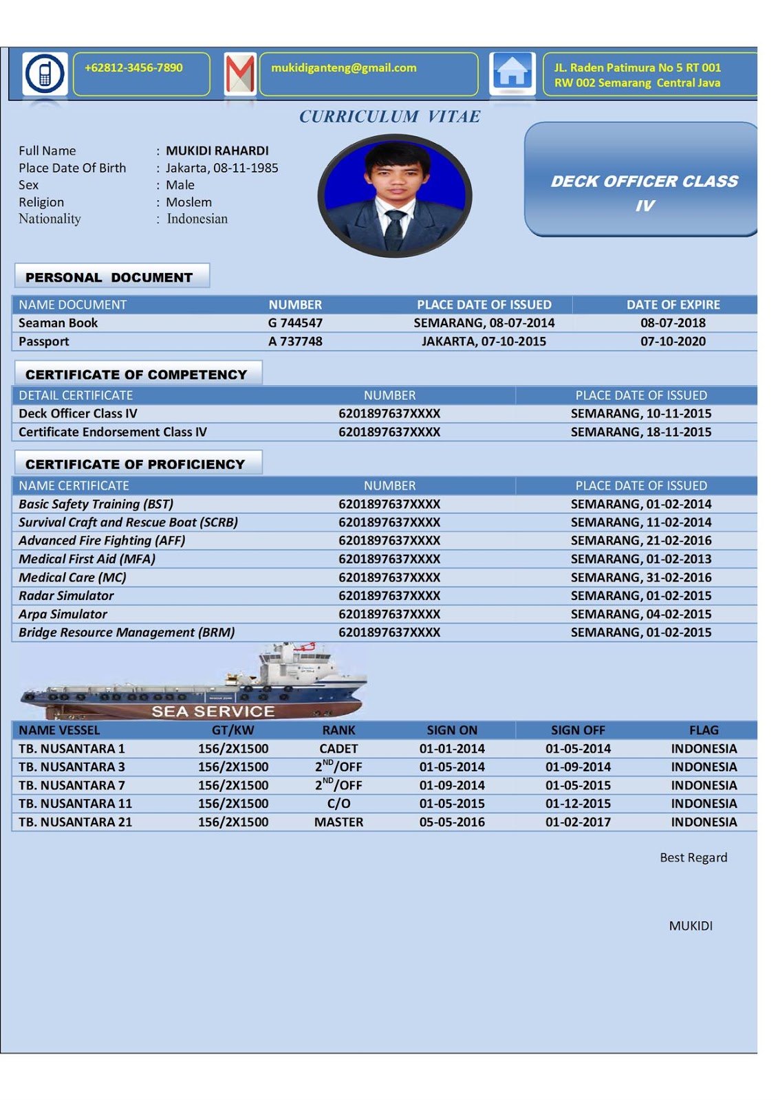 CV DECK MODEL 13 | PEMBUATAN CV PELAUT