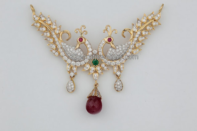 Diamond Peacock Pendants 3 - Jewellery Designs