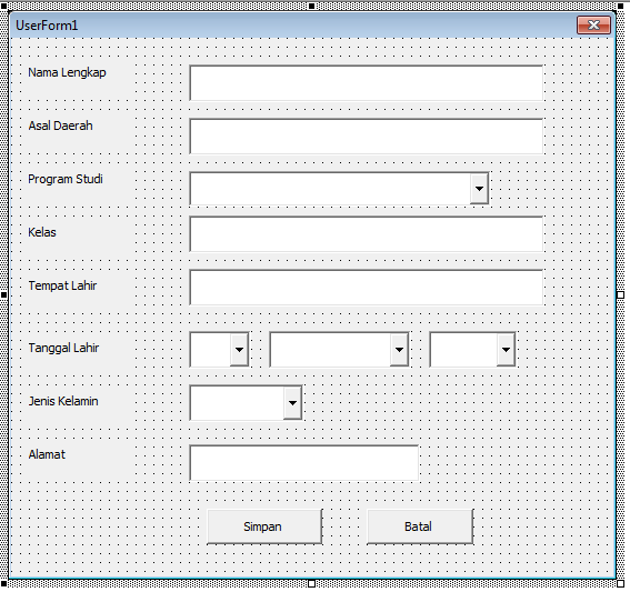 Membuat Formulir Pengisian Data Mahasiswa Dengan VBA Pada Ms. Excel ~ A ...