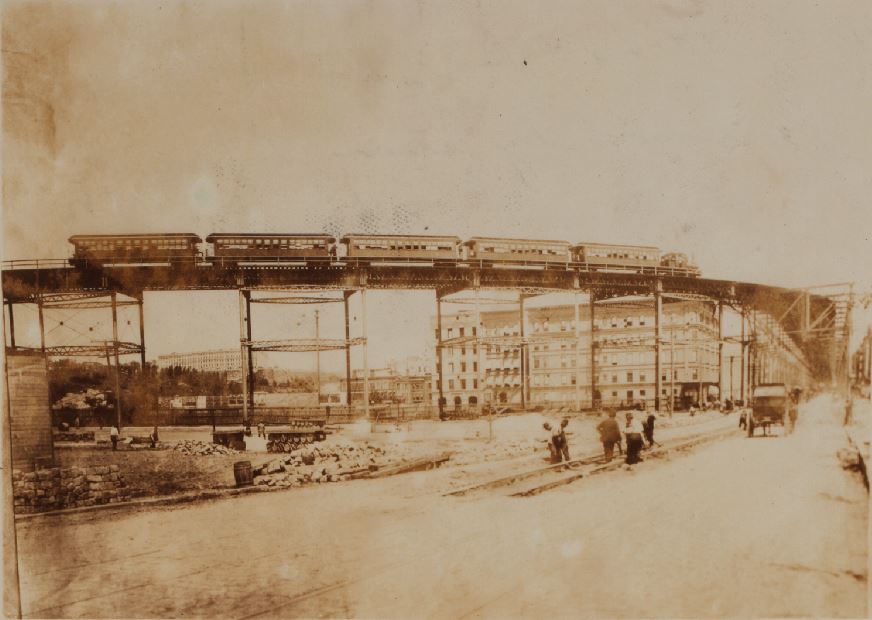 New York - History - Geschichte: Ninth Avenue Elevated Railway at 110th ...