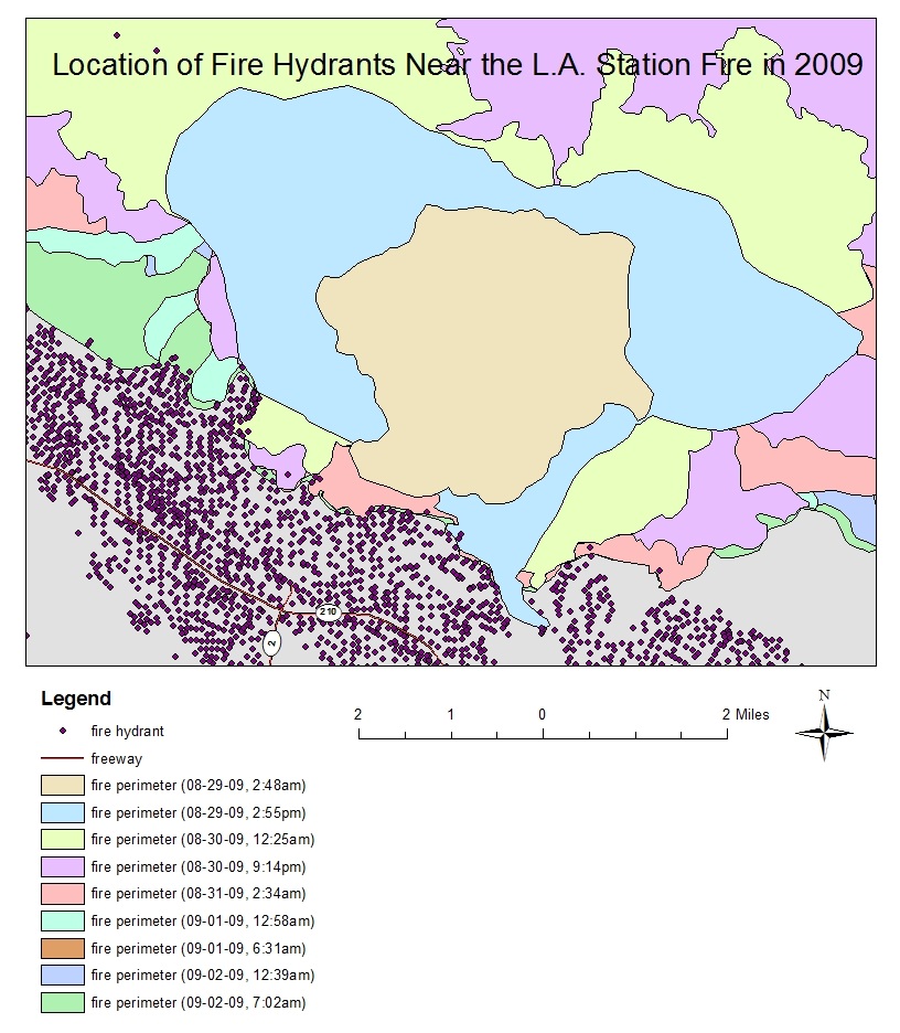Geography 7 Blog: Homework 8: Mapping the Station Fire in ArcGIS