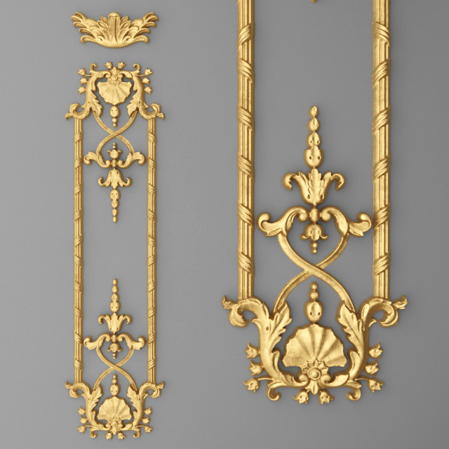 Gypsum molding. Stucco, frame 3d model