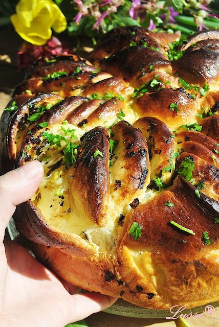 Lussi`s World of Artcraft: Засукана питка с пресен лук / Spring Onion Bread