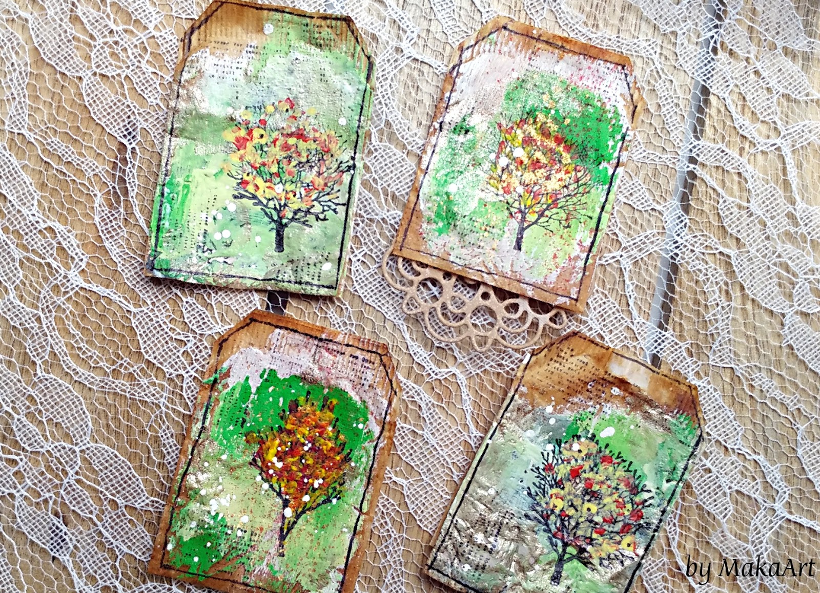 My journey through the mixed media world...: Recycled Tea Bags "Tree"
