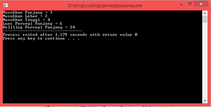Program Sederhana Menghitung Luas dan Keliling Persegi Panjang bahasa C ~ Ilmu Berlian