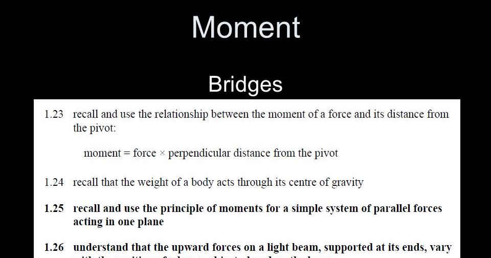 iGCSE Physics: Moments and bridges
