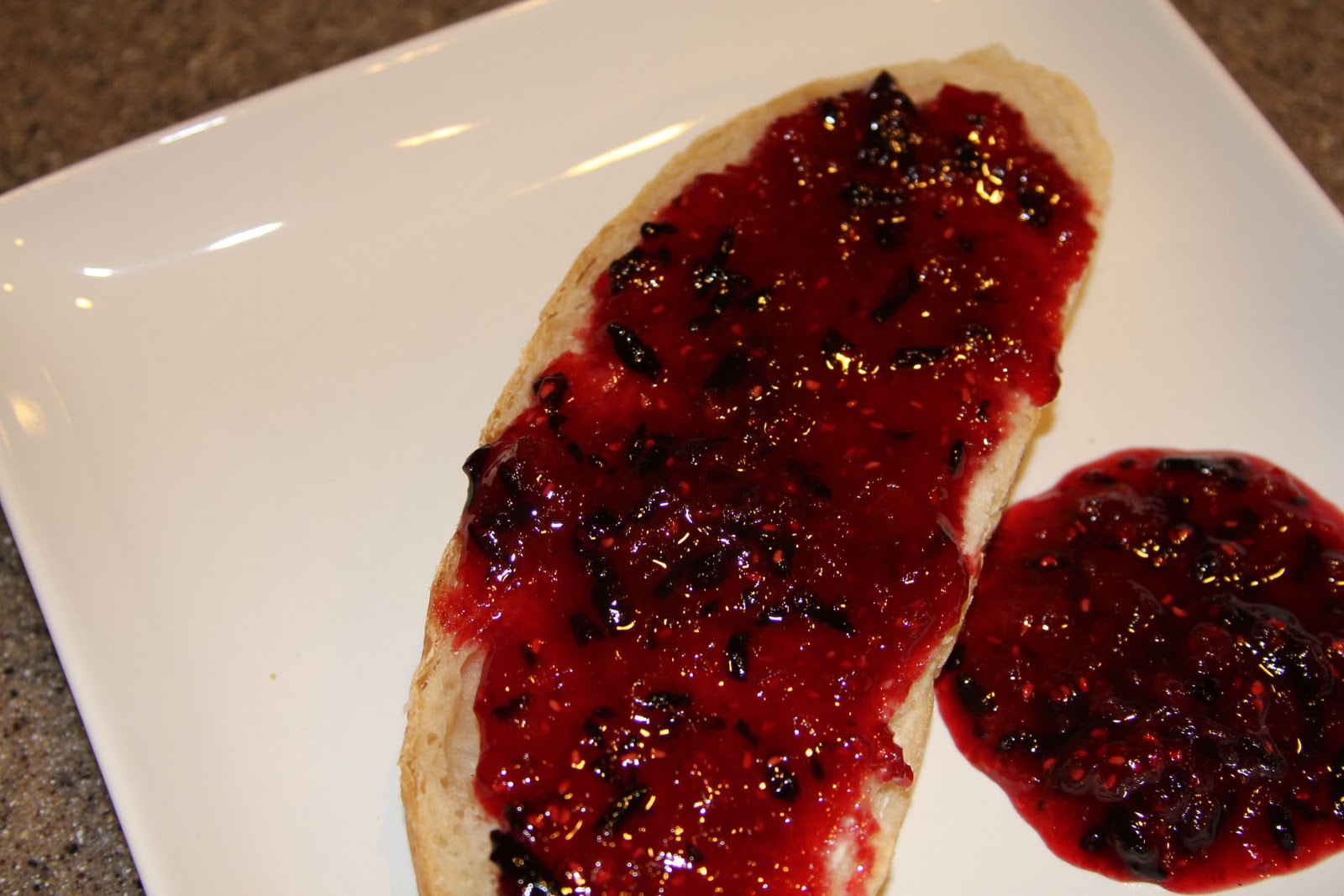 Freezer Plum Raspberry Jam - Cooking With Ruthie