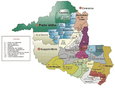 Rondônia e seus mistérios: Mapa de Rondônia