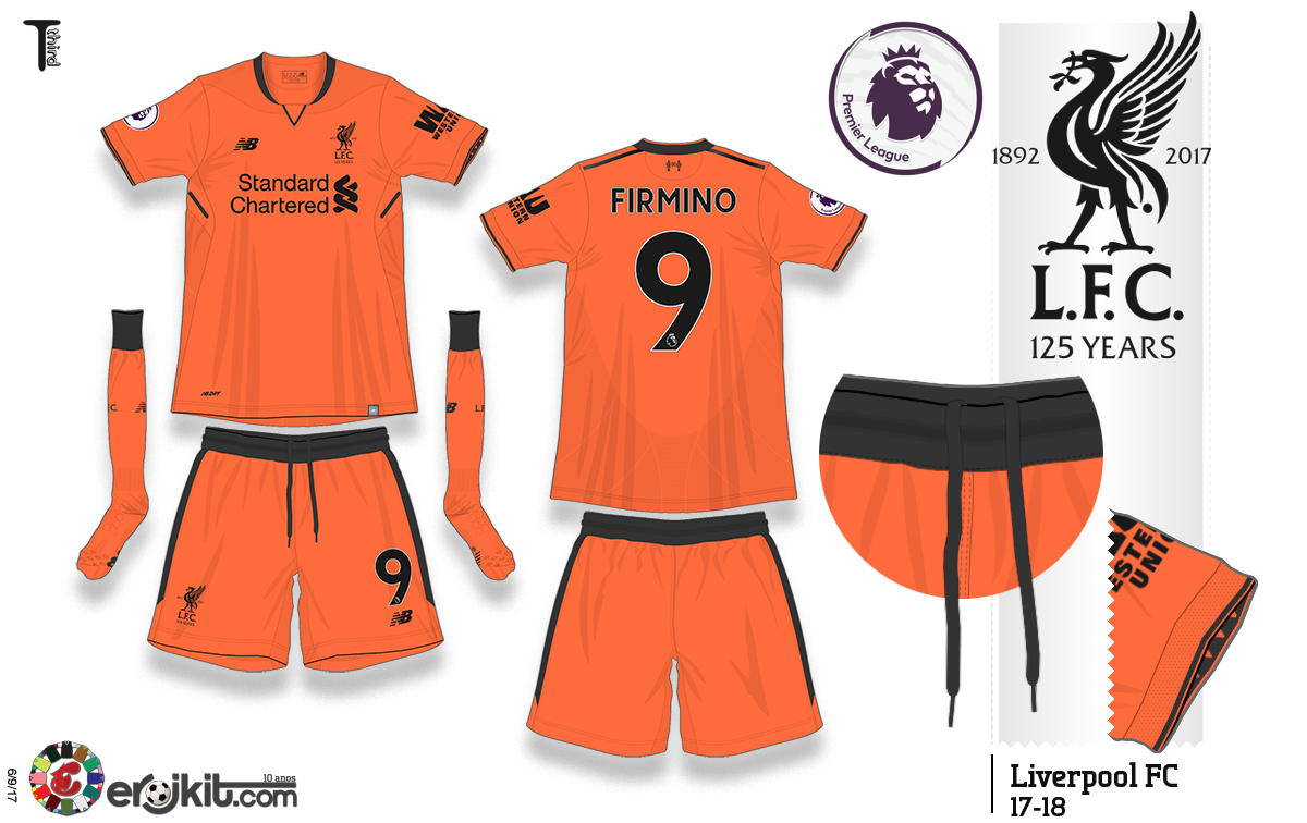 Kit Design, by eroj: 2017-18 Liverpool (Home, Away e Third)