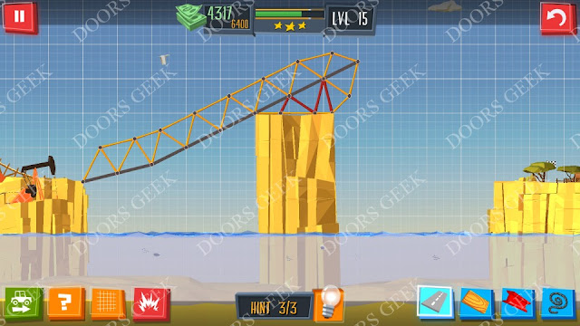 Build a Bridge! Level 15 Solutions ~ Doors Geek