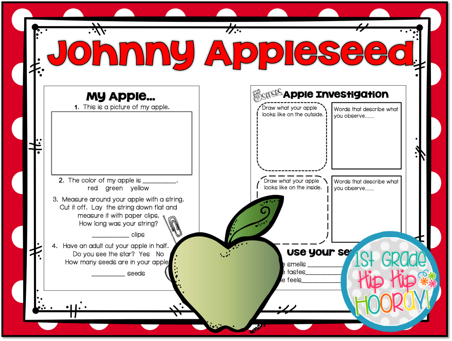 1st Grade Hip Hip Hooray!: Fall is apples and Johnny Appleseed!