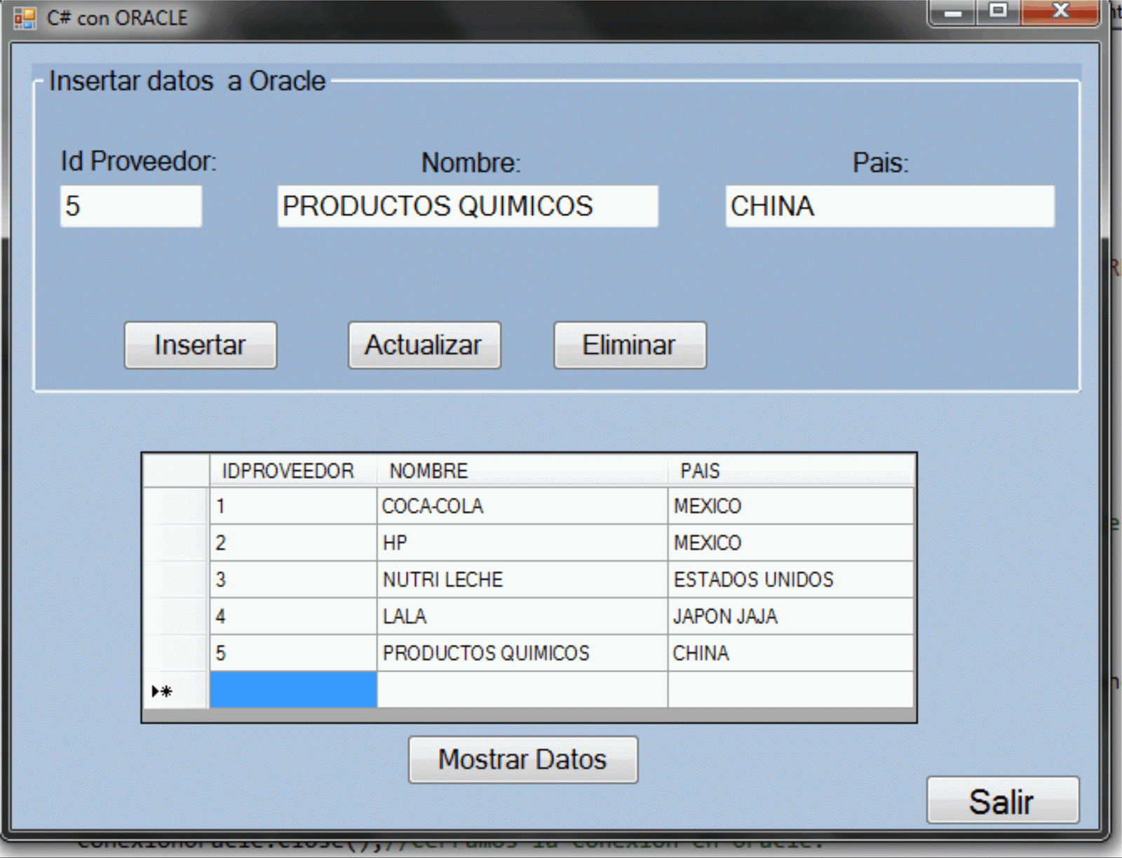 Soluciones Informáticas en desarrollo...: Insertar, Mostrar, Actualizar ...