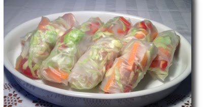 Rispapirruller med Kylling og Grønt ~ Spis Med