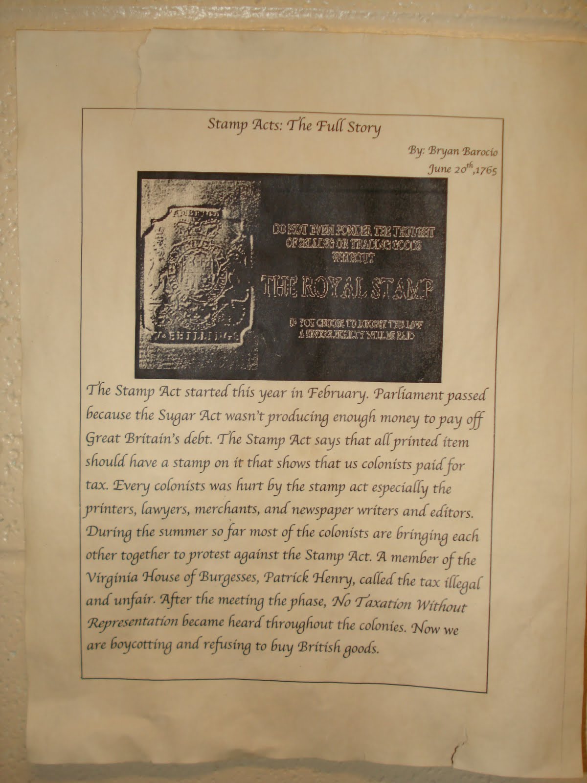 Mr. Parsons: Hand Bill Project