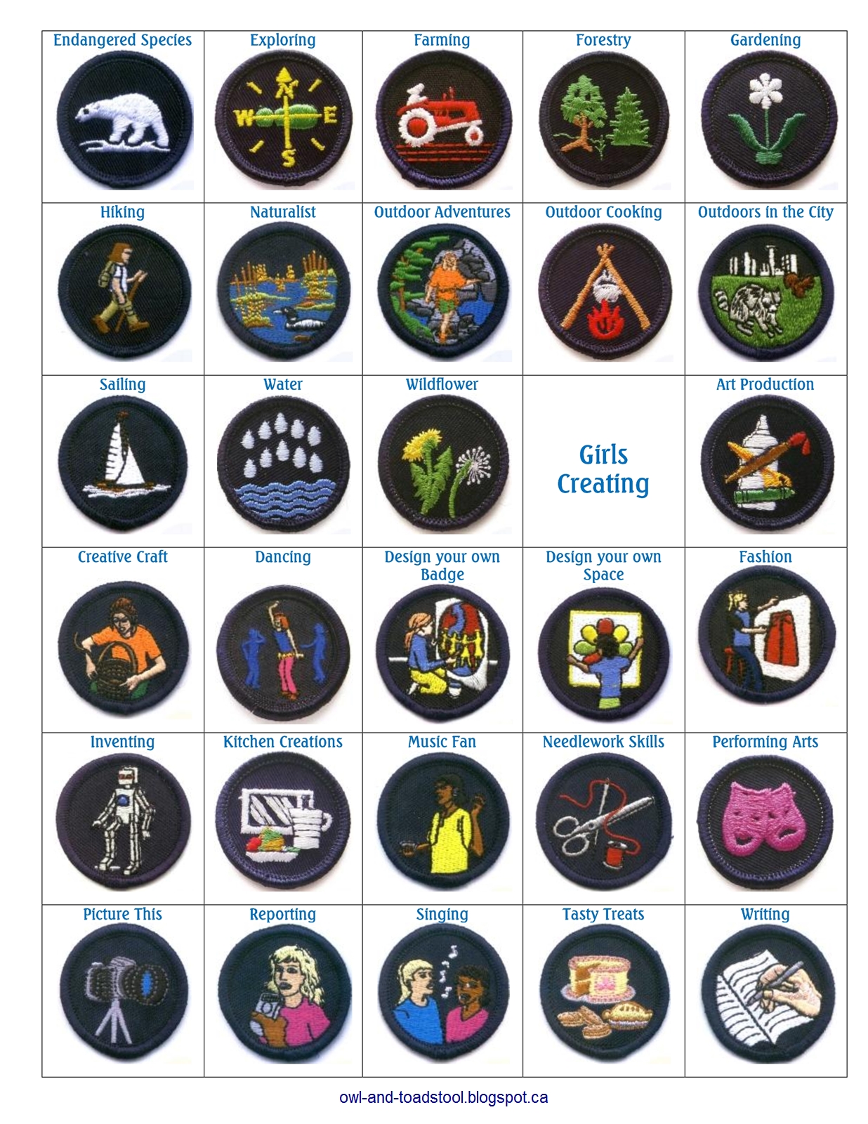 Owl & Toadstool: GGC Guide Badges