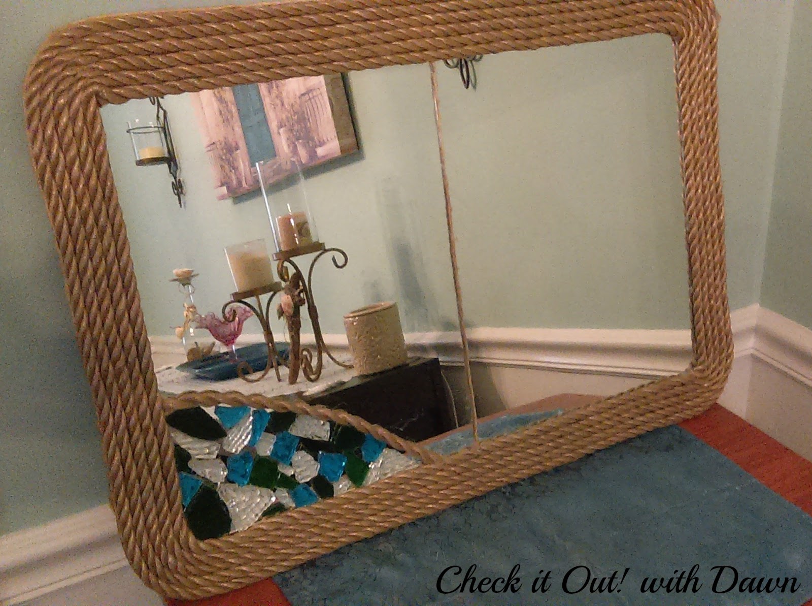 Check it Out! with Dawn: Make it Monday - DIY Rope Framed $1 Mirrors