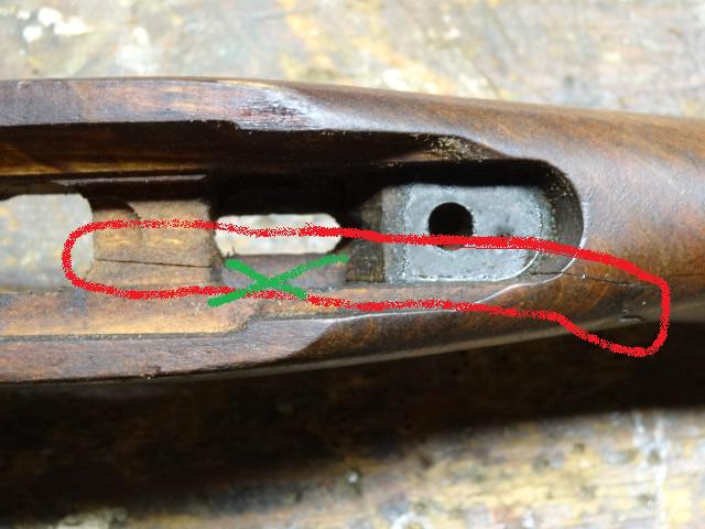 Wonderwolf's Bench: Stock repair using Acraglas and brass cross pins