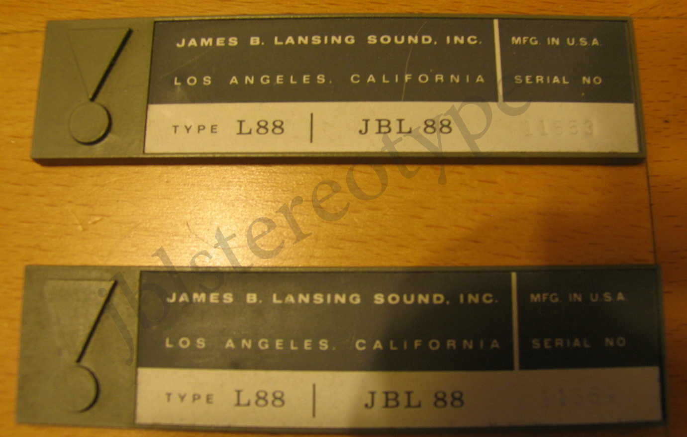 jbl stereotype: Jbl l 88 pair of badges rear plate foilcals logo pair