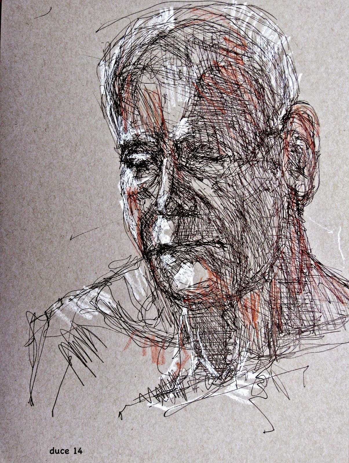 Duce: Drawings, Paintings, Words: Tortured Face