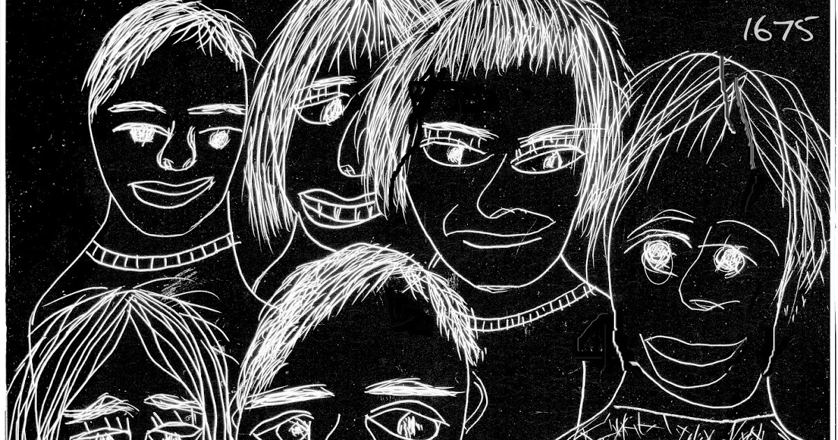 All This Is That: drawing: faces 1675 — India Ink scratchboard