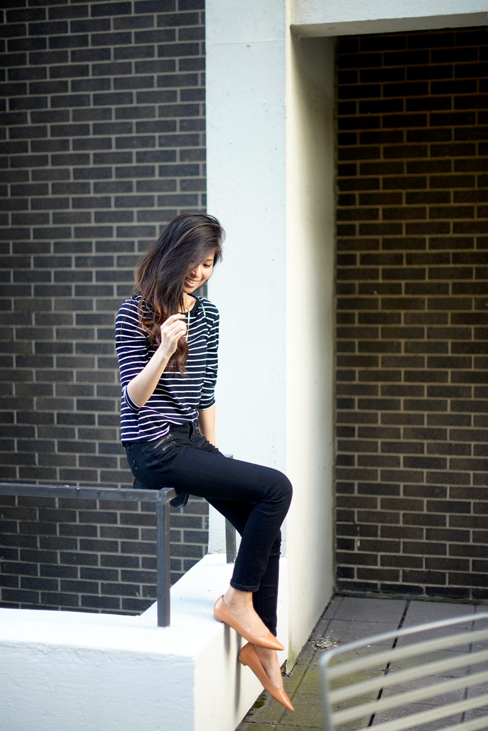 Black Stripes With Brown Flats