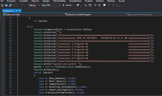 Crear un Menú de Opciones en C# | Cambiar color de fondo y letra en ...