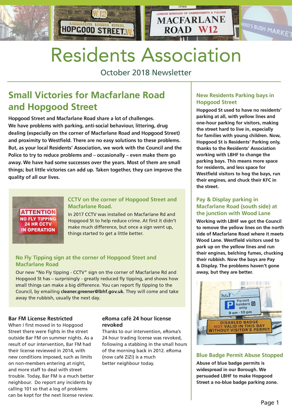 Shepherd's Bush Blog: Macfarlane Road Residents' Association Meeting 7 May