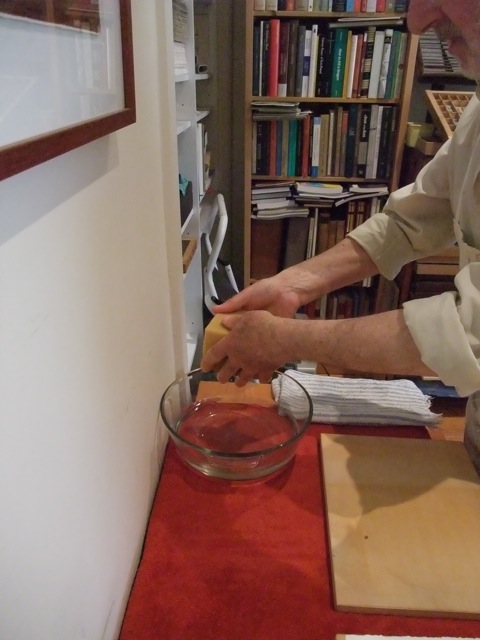 Electio Editions: damping paper for printing 1