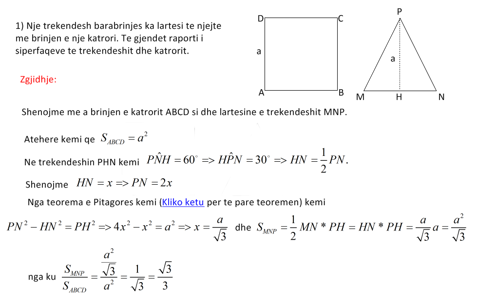 Siperfaqet dhe perimetrat e figurave plane (Ushtrime te zgjidhura ...