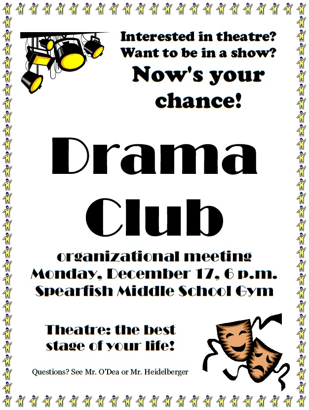 Spearfish Middle School Drama: MS Drama Club Organizational Meeting ...