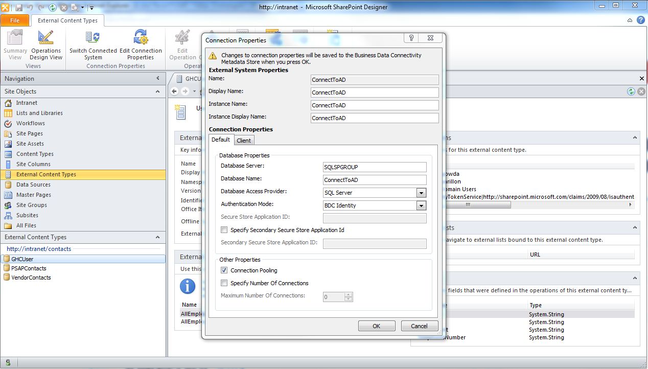 SharePoint Journey: Active Directory data as SharePoint 2010 list using BDC