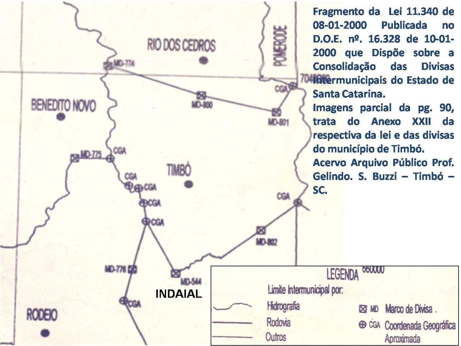 Arquivo Público Profº. Gelindo S. Buzzi : Mapa das Divisas do Município ...