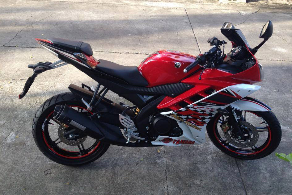 Modifikasi yamaha r15 terbaru movistar new merah velg jari jari ala ...