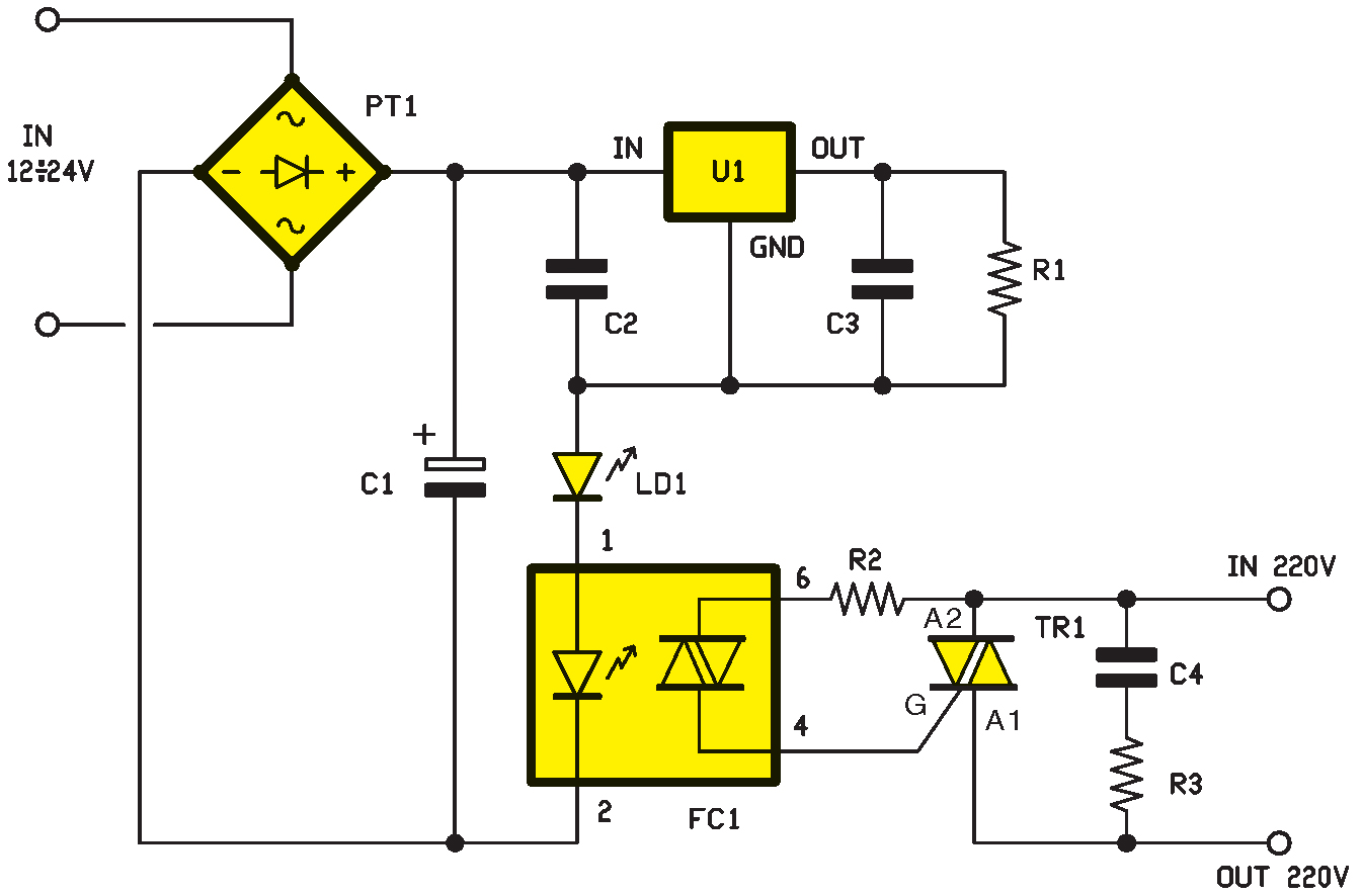 Schema cablage relais statique