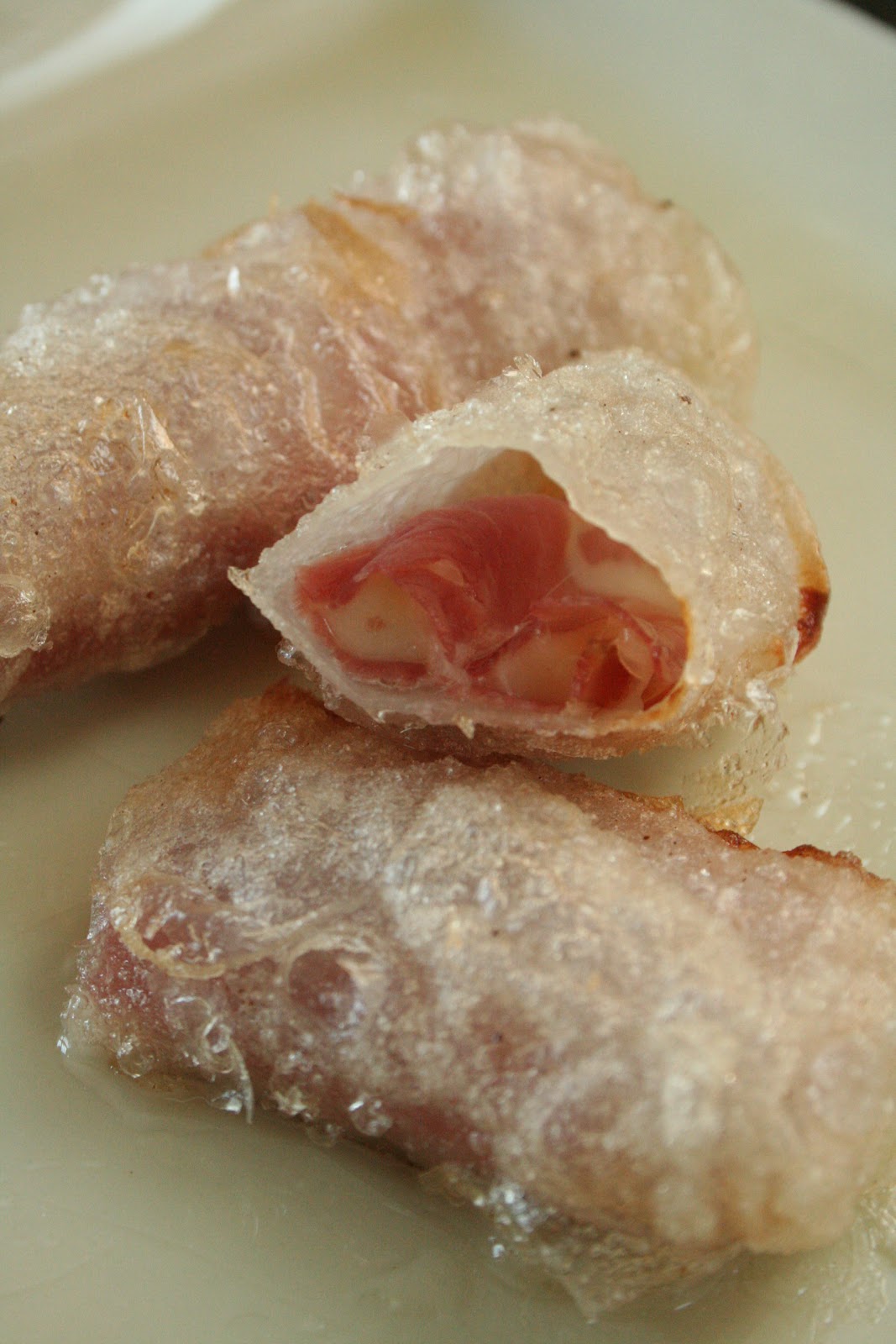 Italian-Fusion: Fried Spring Rolls with Mozzarella and Proscuitto