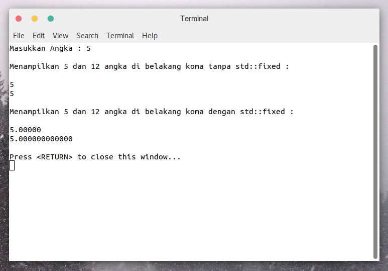 Menampilkan Dua Angka di Belakang Koma dengan Iomanip C++