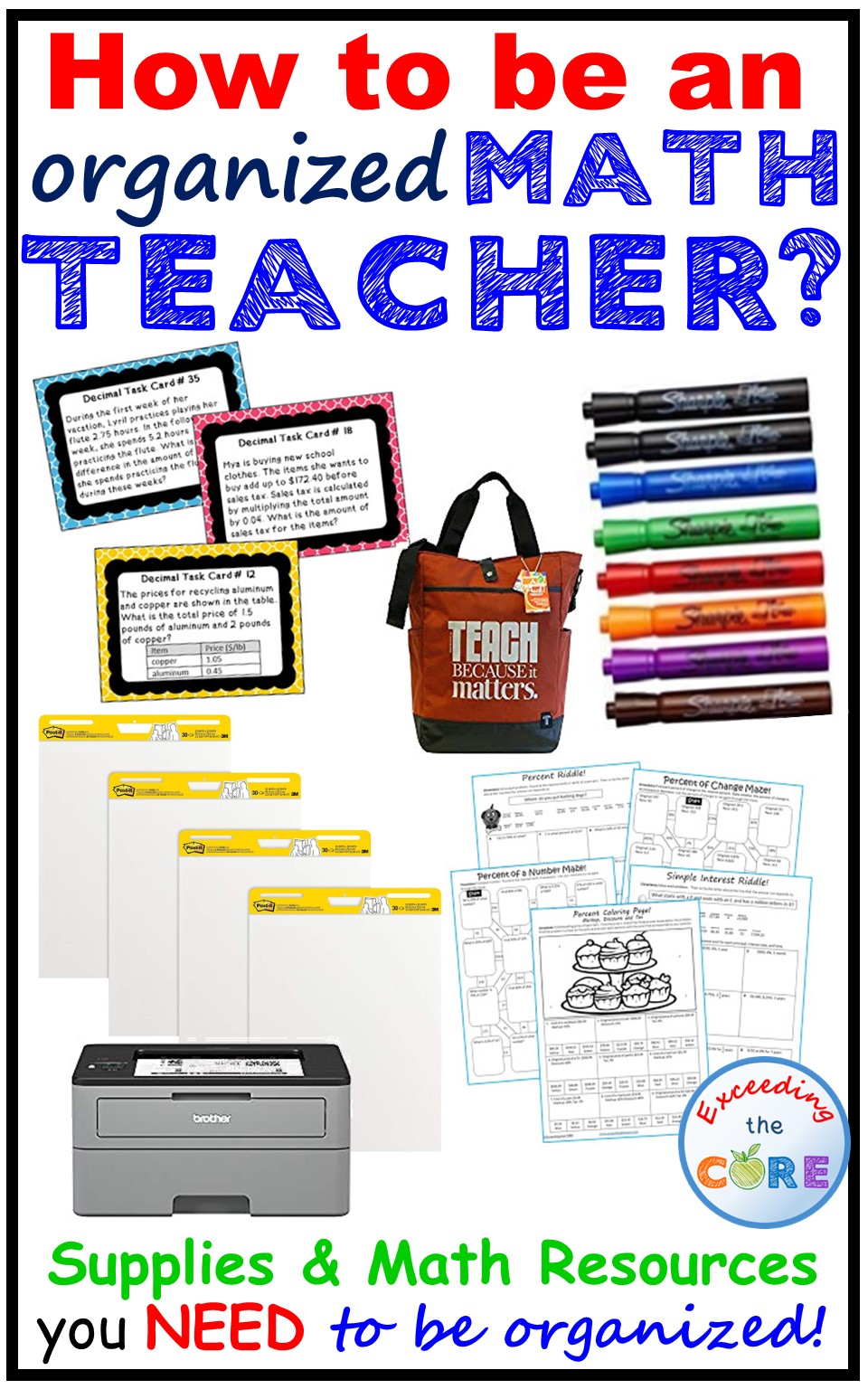 Exceeding the CORE: Be an ORGANIZED Math Teacher