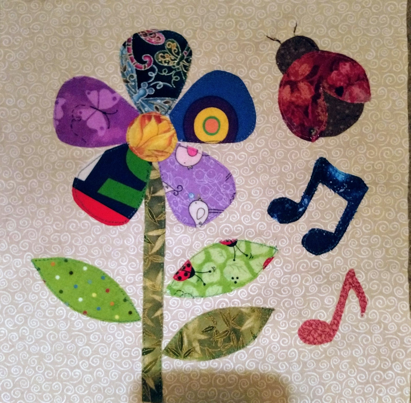 A Karabu Creation: Scrappy Flower Quilt Applique Block