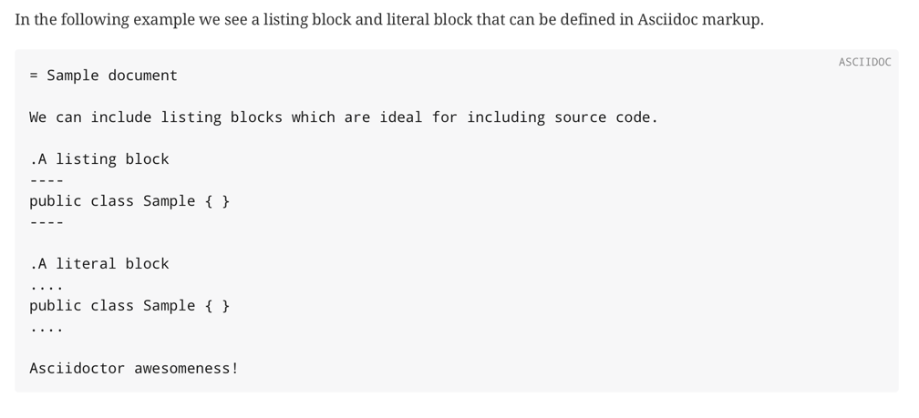 Awesome Asciidoctor: Include Asciidoc Markup With Listing or Literal Blocks Inside Listing or ...
