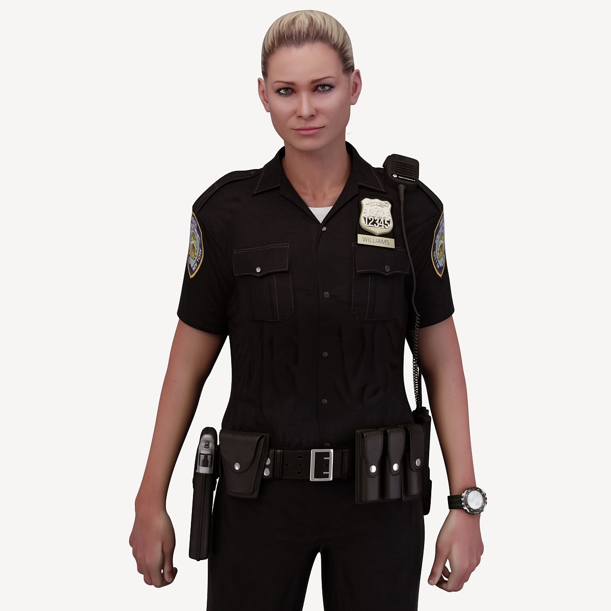 3D.ART.Reactor: 3D Model Police Officer White Female